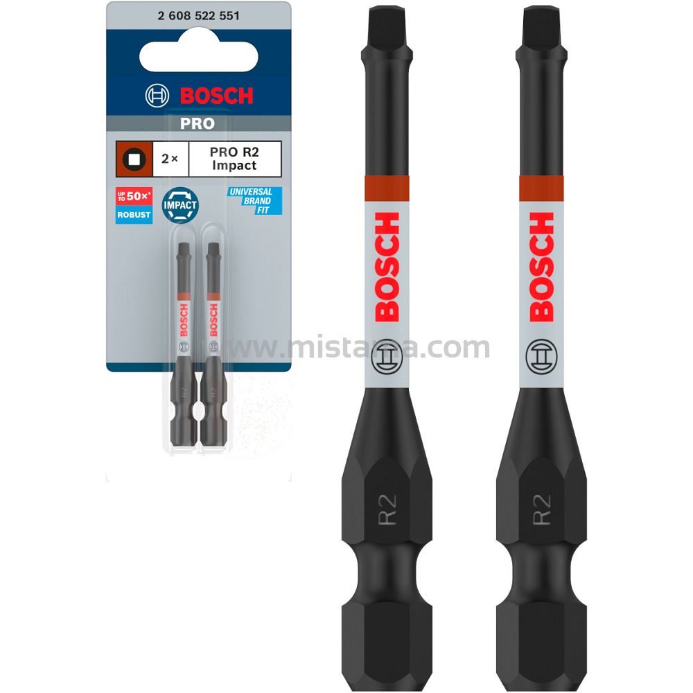 Klinga bit ROBERTSON R2 55 mm IMPACT BOSCH PRO zestaw 2 szt.