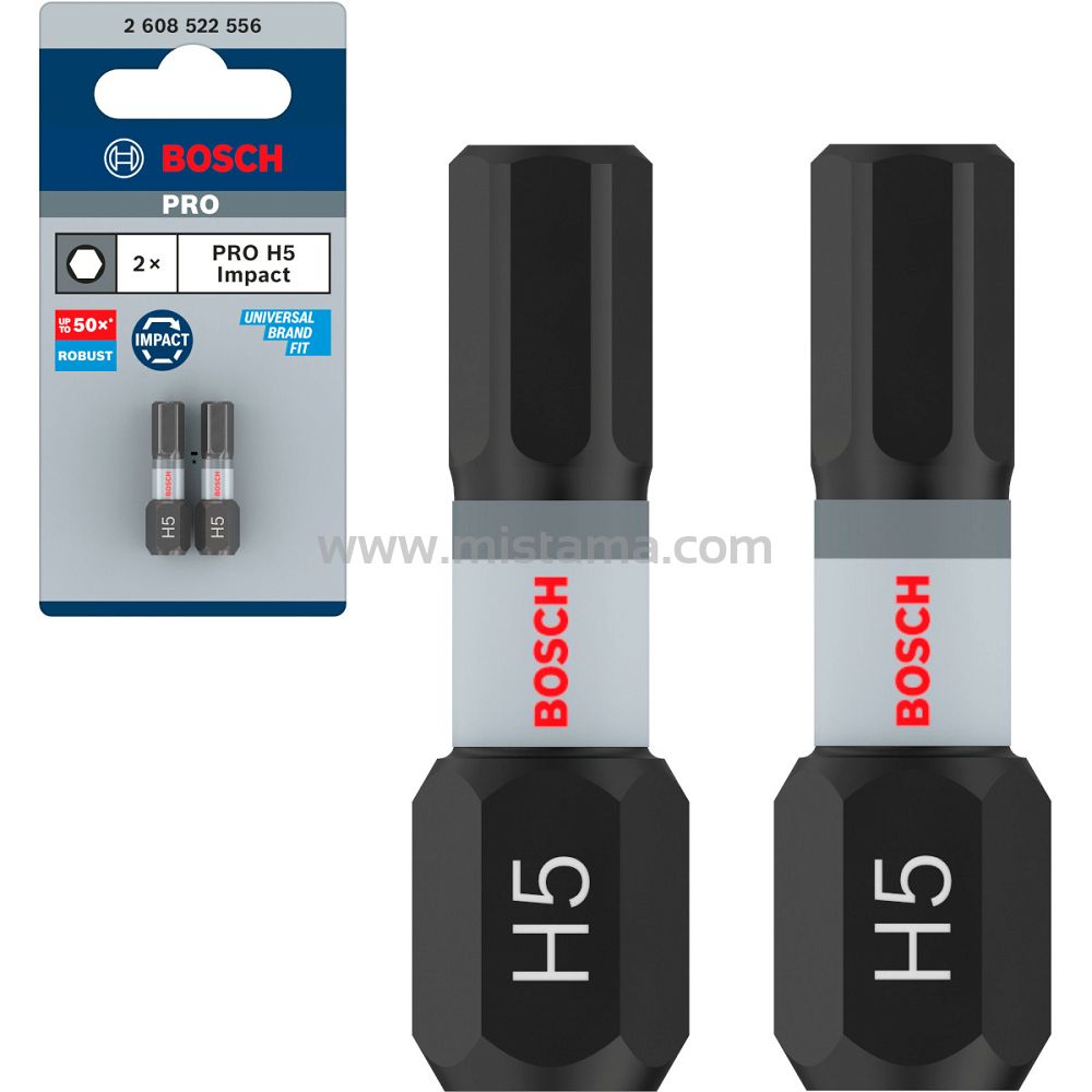 Bit HEX H5 25 mm IMPACT BOSCH PRO zestaw 2 szt.
